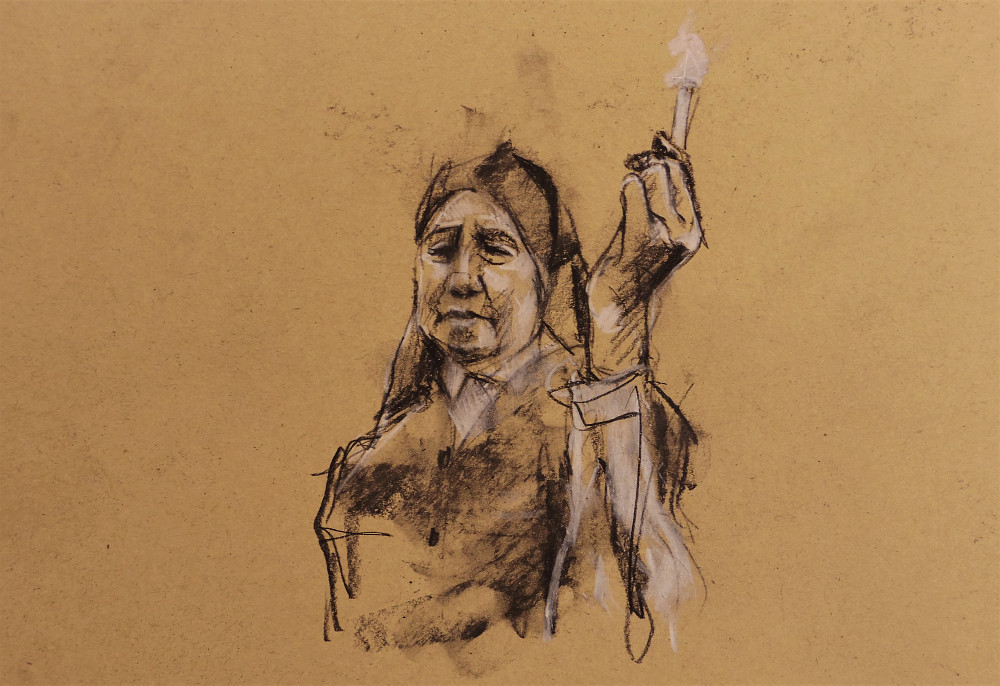 ‘november 5’ conte and chalk on paper, 20 x 25 cm, 2017 – guydenning.org