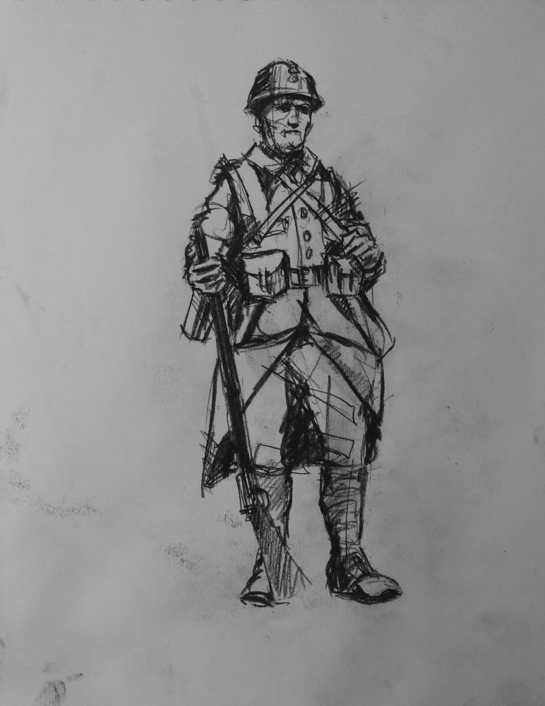 3725 armistice centenary drawing 59, compressed charcoal on paper, 27 x ...